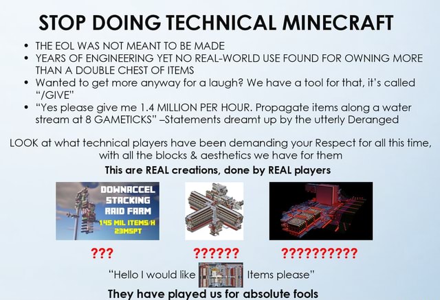 STOP DOING TECHNICAL MINECRAFT THE EOL WAS NOT MEANT TO BE MADE YEARS ...