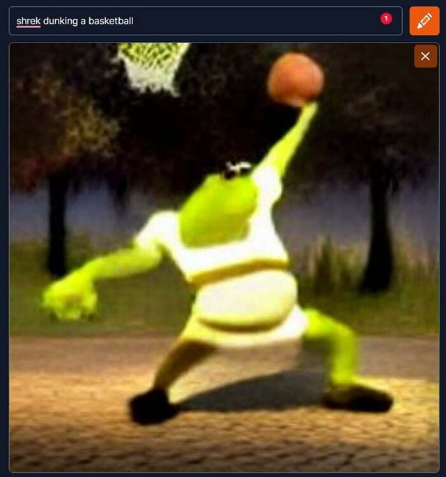 Shrek dunking a basketball - iFunny