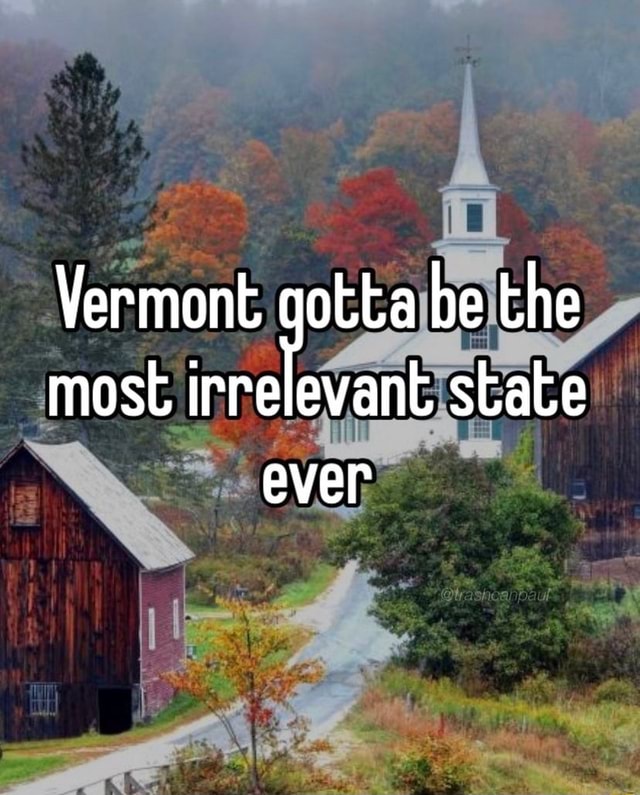 Vermont most irrelevant be the state most irrelevant state ever - iFunny