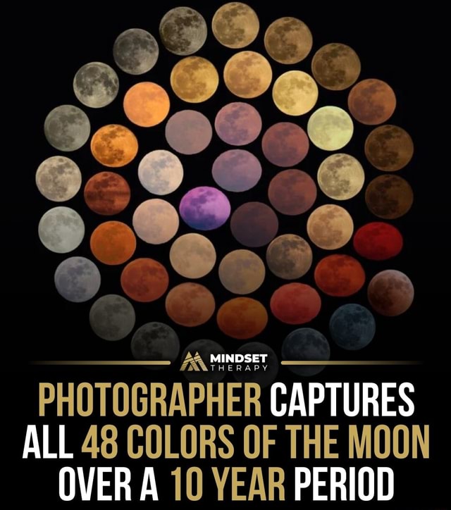 PHOTOGRAPHER CAPTURES ALL 48 COLORS OF THE MOON OVER A 10 YEAR PERIOD ...