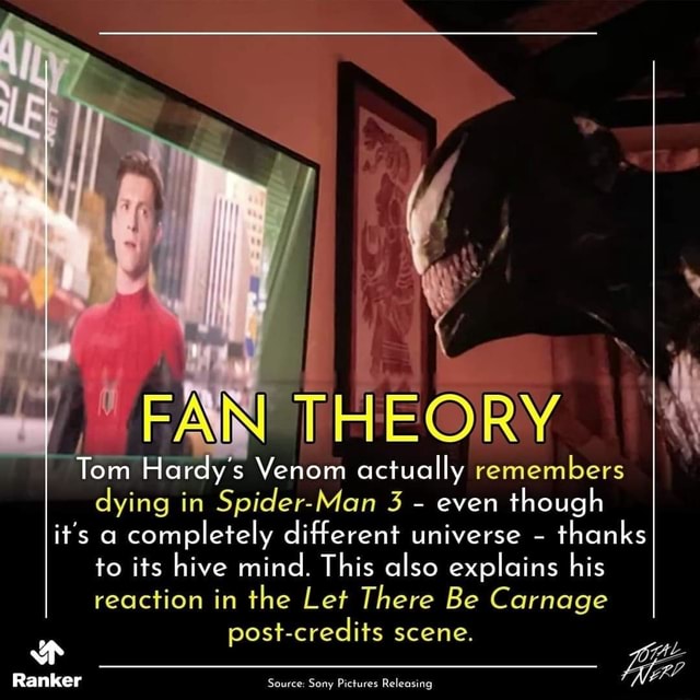 FAN THEORY Tom Hardy's Venom actually remembers dying in Spider-Man 3 ...