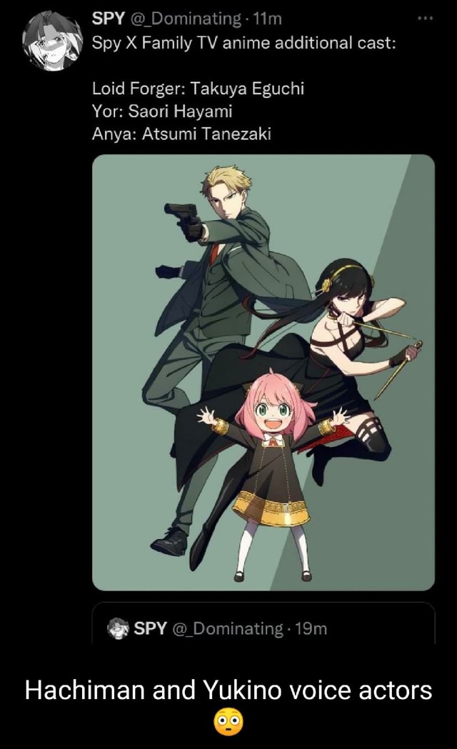 SPY @_Dominating Spy X Family TV anime additional cast: Loid Forger ...