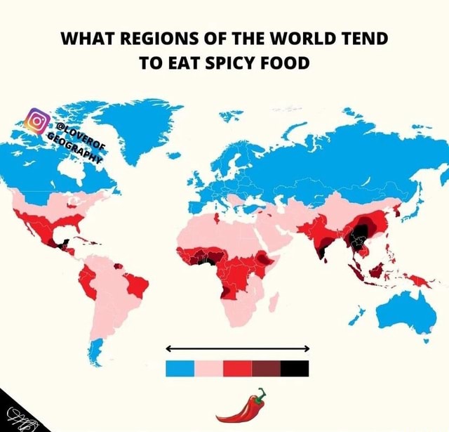 WHAT REGIONS OF THE WORLD TEND TO EAT SPICY FOOD - iFunny