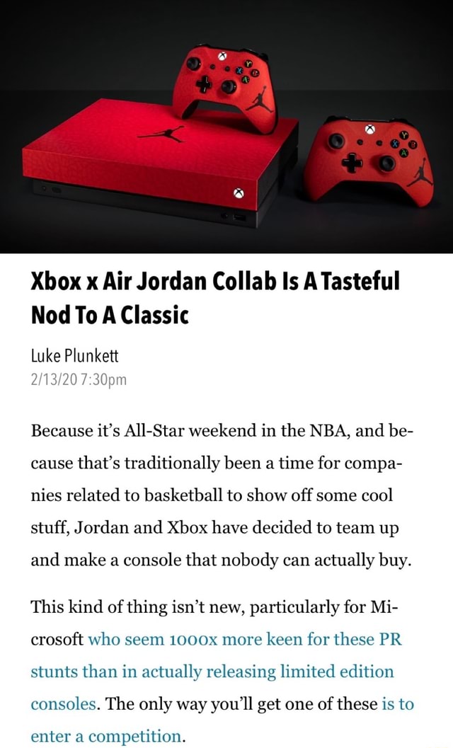 Xbox x Air Jordan Collab Is A Tasteful Nod To A Classic MANU Because it ...