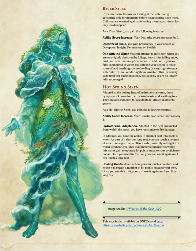 RIVER SIREN River sirens are known for lurking at the water's edge ...