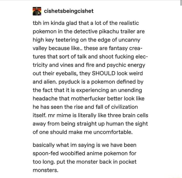 I cishetsbeingcishet tbh im kinda glad that a lot of the realistic ...