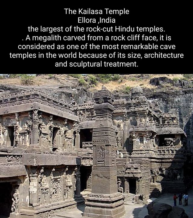 The Kailasa Temple Ellora ,India the largest of the rock-cut Hindu ...