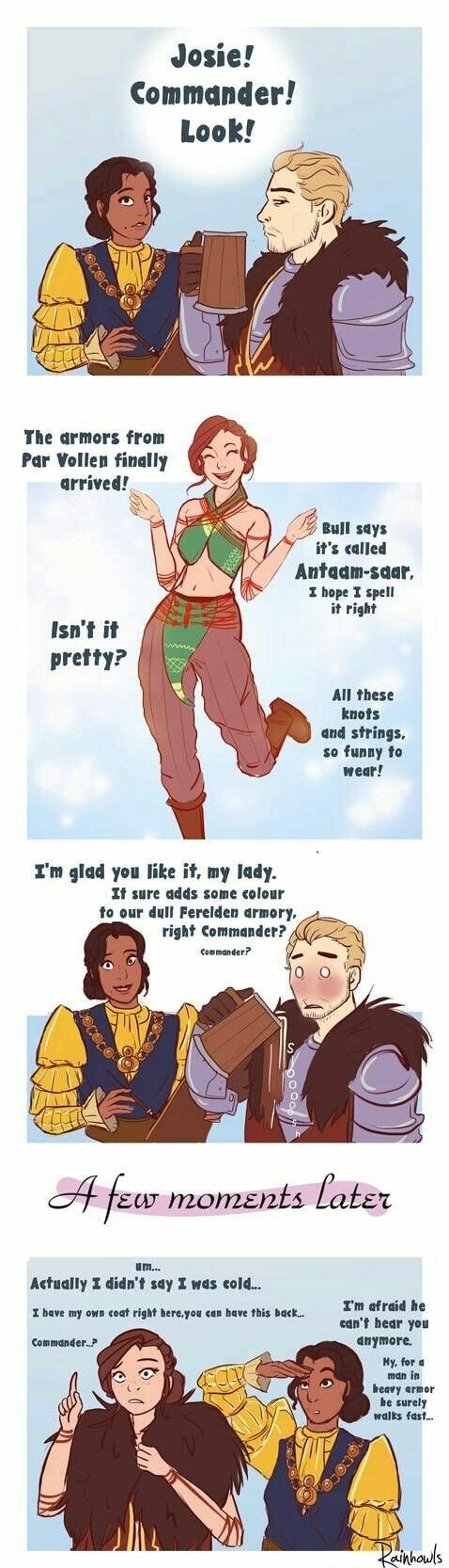 Josie! Commander! Look! The armors from Par Vollen finally arrived ...