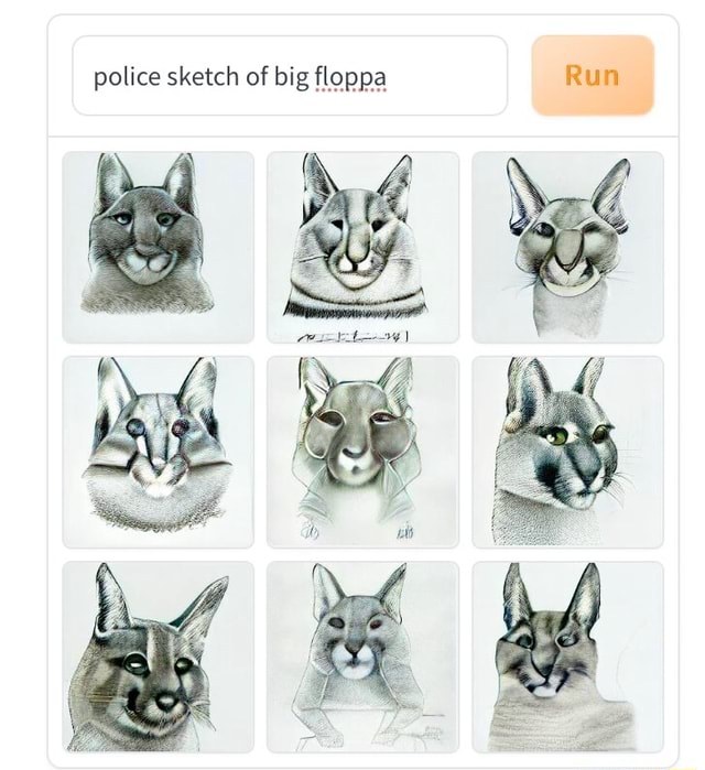 Police sketch of big floppa Run mm - iFunny