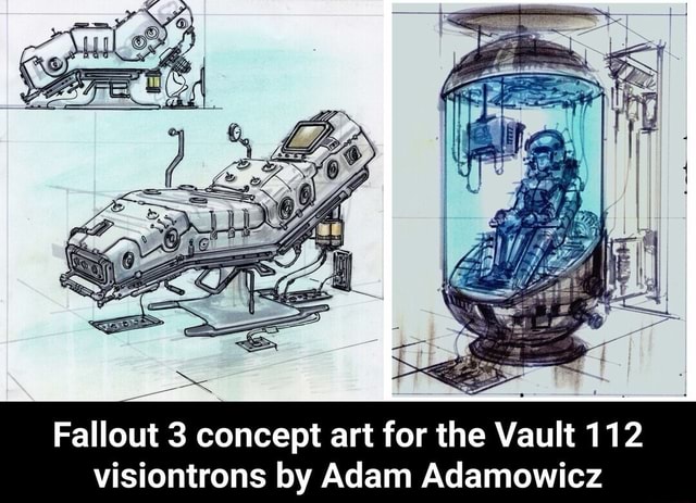 Oe a Fallout 3 concept art for the Vault 112 visiontrons by Adam ...