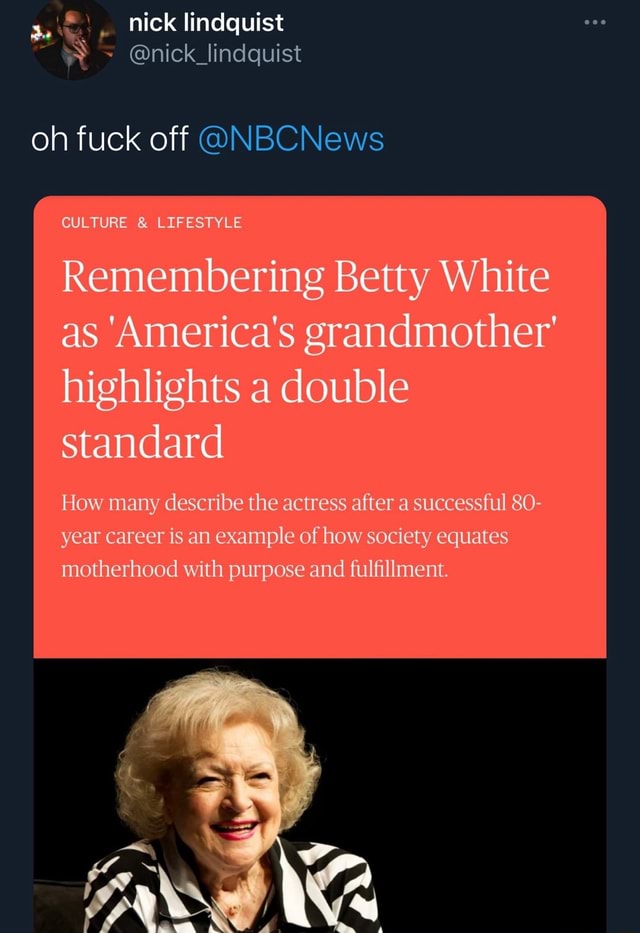 Nick lindquist oh fuck off @NBCNews CULTURE & LIFESTYLE Remembering ...