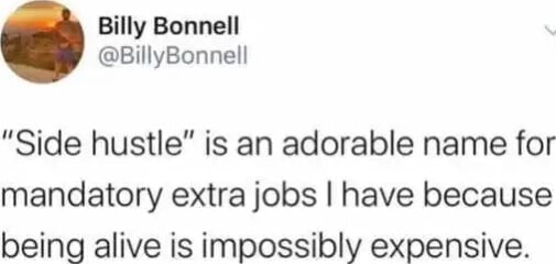 Bonnell Billy "Side hustle" is an adorable name for mandatory extra ...