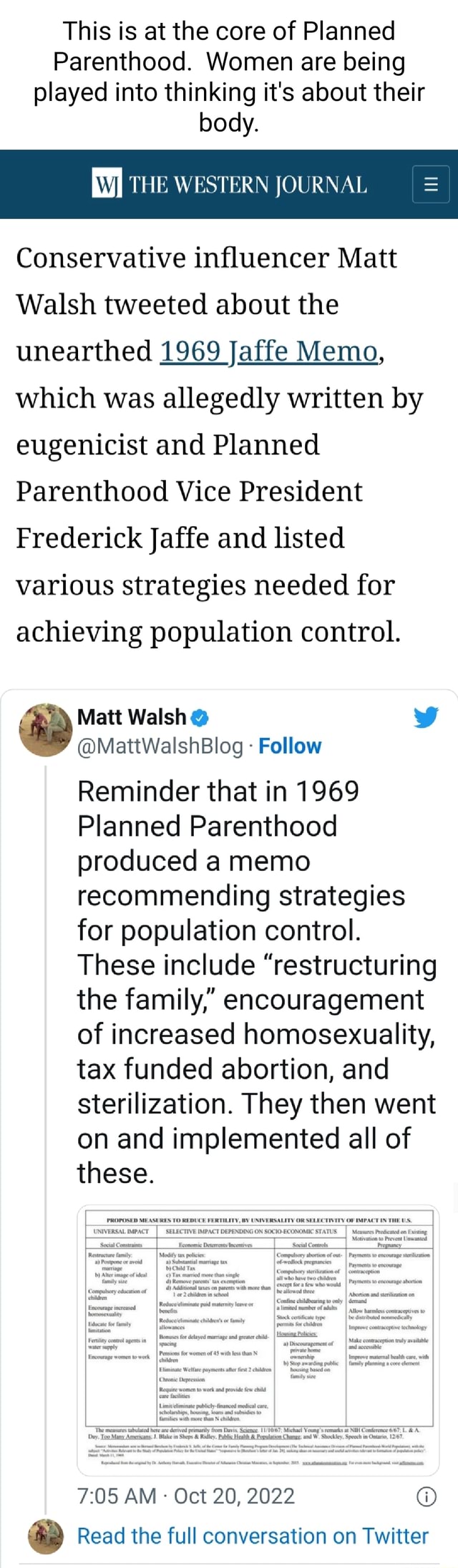 This is at the core of Planned Parenthood. Women are being played into ...