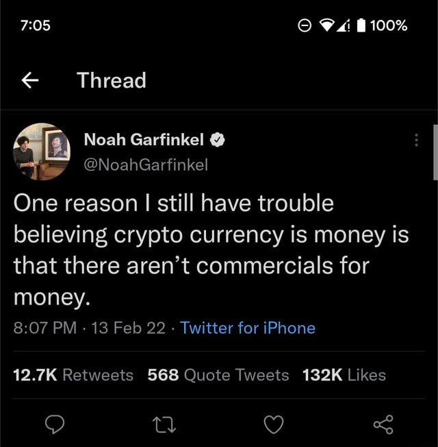 Om 100% Thread Noah Garfinkel @ @NoahGarfinkel One reason I still have ...