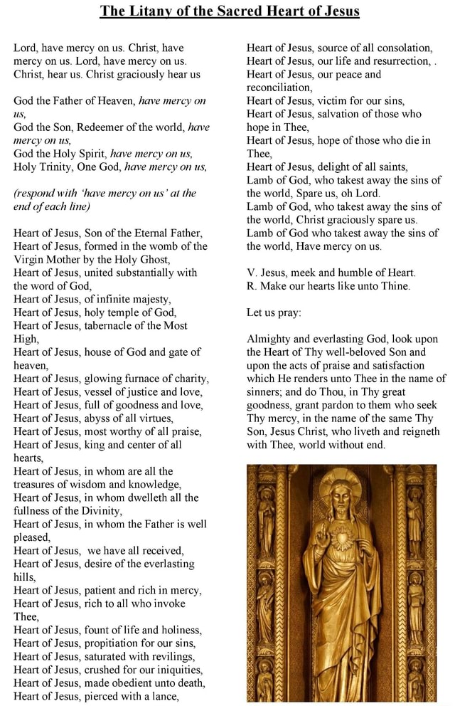 The Litany of the Sacred Heart of Jesus Lord, have mercy on us. Christ ...