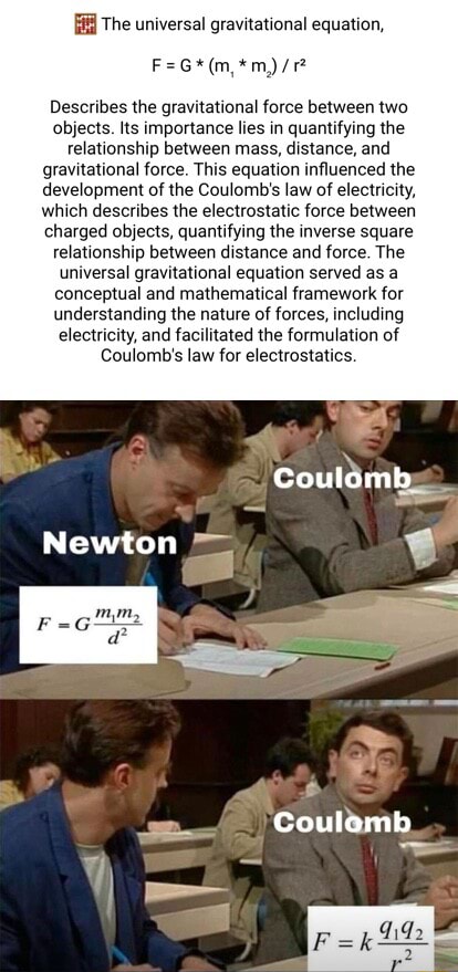 The Universal Gravitational Equation Describes The Gravitational Force