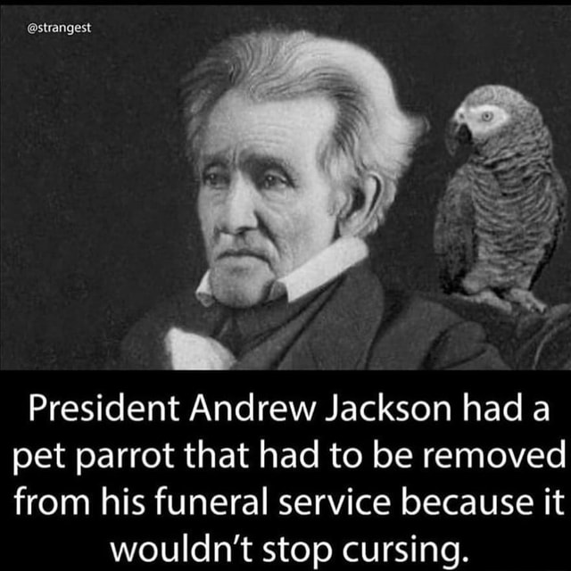 @strangest President Andrew Jackson had a pet parrot that had to be ...
