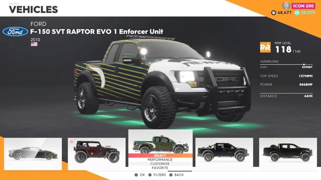 VEHICLES FORD F-150 SVT RAPTOR EVO 1 Enforcer Unit 2010 BR 118 POWER 4 ...