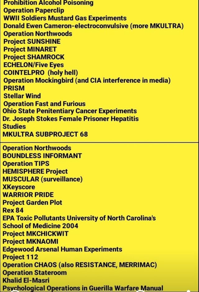 Pronibition Aicohol Poisoning Operation Paperclip WWII Soldiers Mustard ...