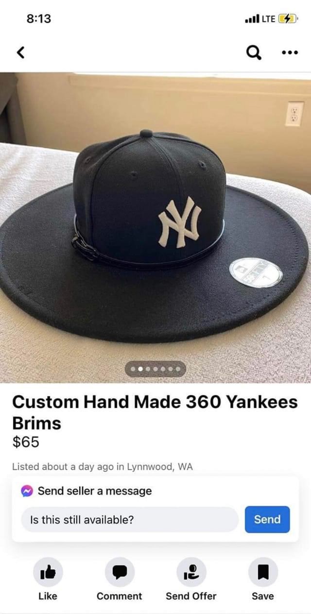 LTE Custom Hand Made 360 Yankees Brims $65 Listed about a day ago in ...