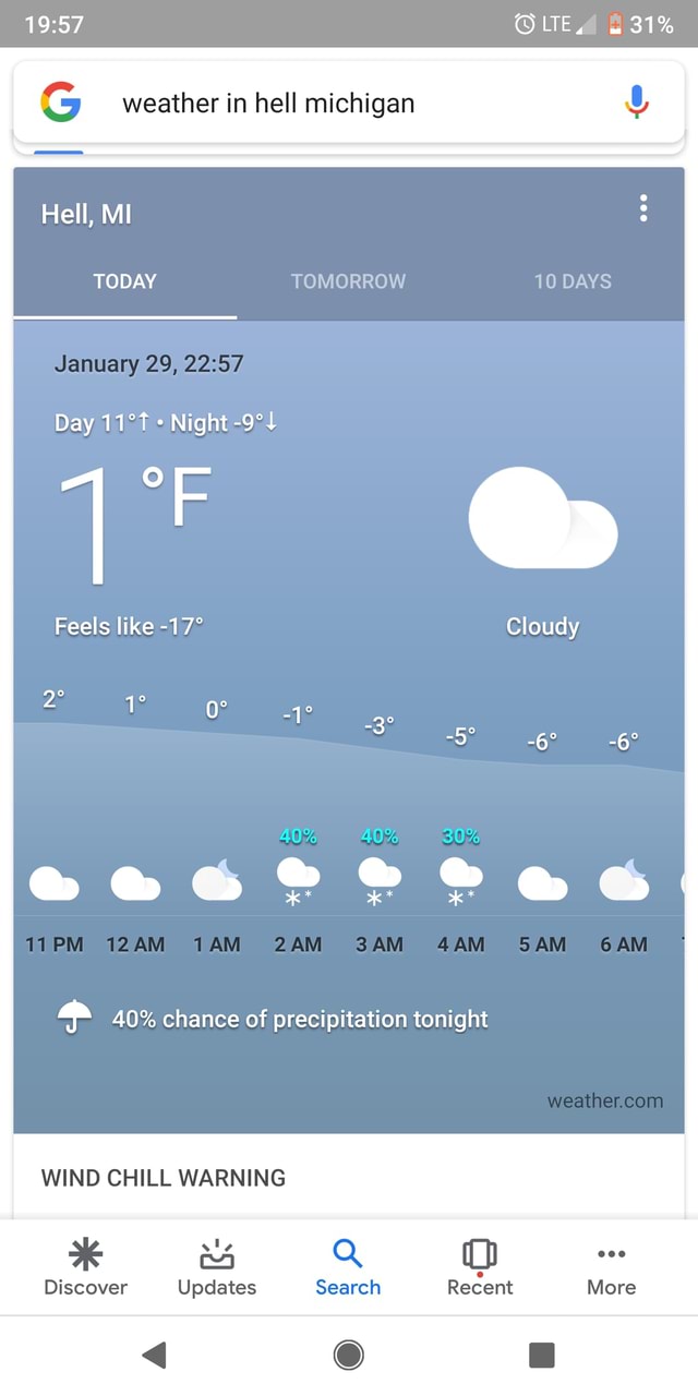 Hell has frozen over - 31% weather in hell michigan Hell, MI TODAY ...