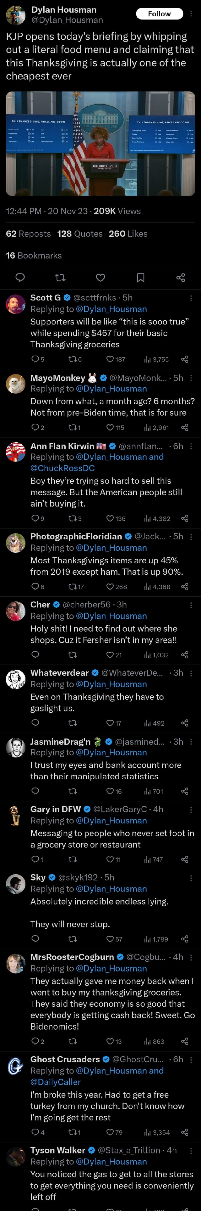 Dylan Housman : KJP opens today's briefing by whipping out a literal ...