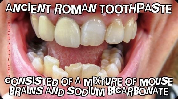 ANCIENT ROMAN TOOTHPASTE CONSISTED OF A MIXTURE OF MOUSE SRAINS AND ...