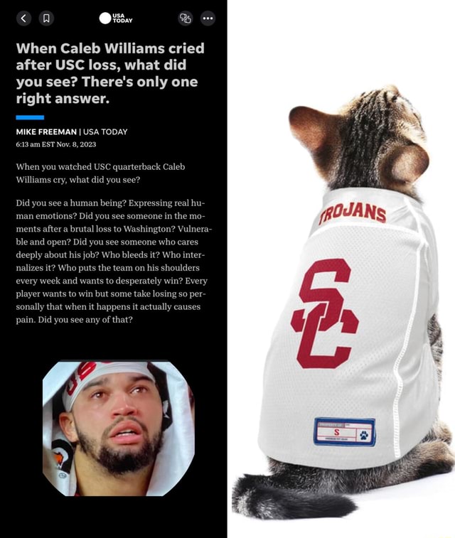 When Caleb Williams cried after USE loss, what did you see? There's ...