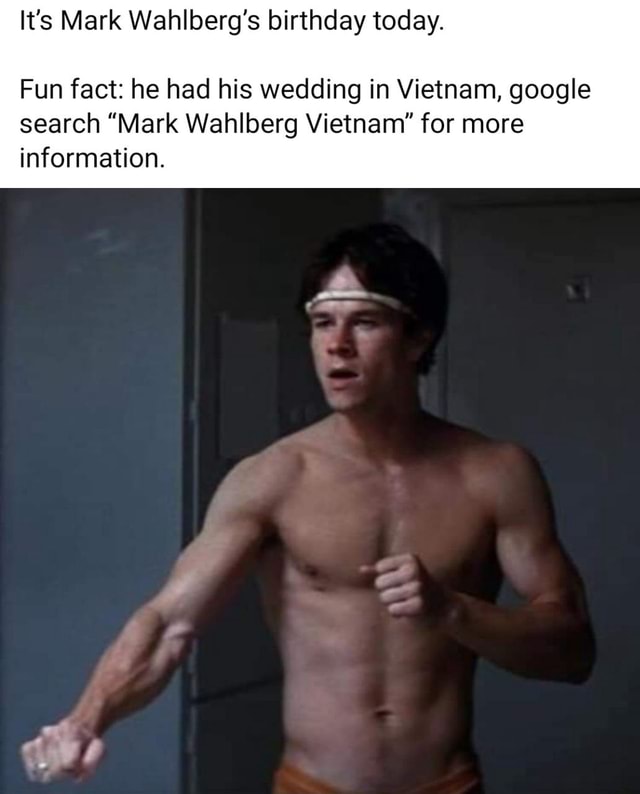 It's Mark Wahlberg's birthday today. Fun fact: he had his wedding in ...