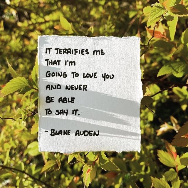 IT TERRIFIES mE THAT I'm GOING To LovE You AND NEVER BE ABLE SAY tr ...