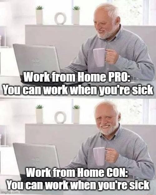 I feel like crap today. Made an appropriate meme. - Work from Home PRO ...