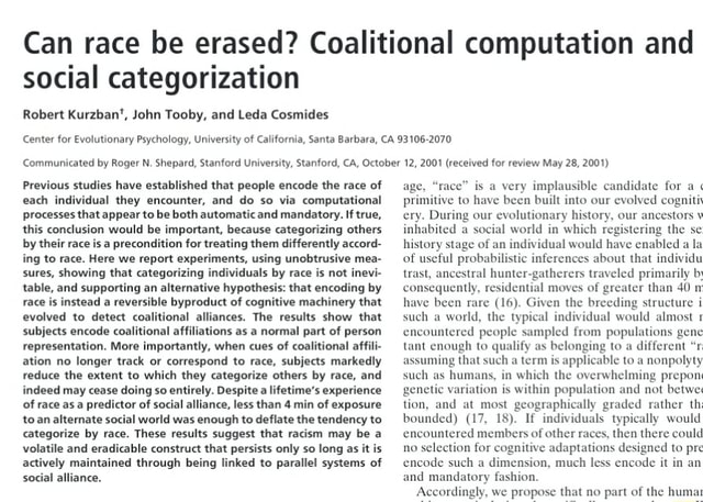 Can race be erased? Coalitional computation and social categorization ...