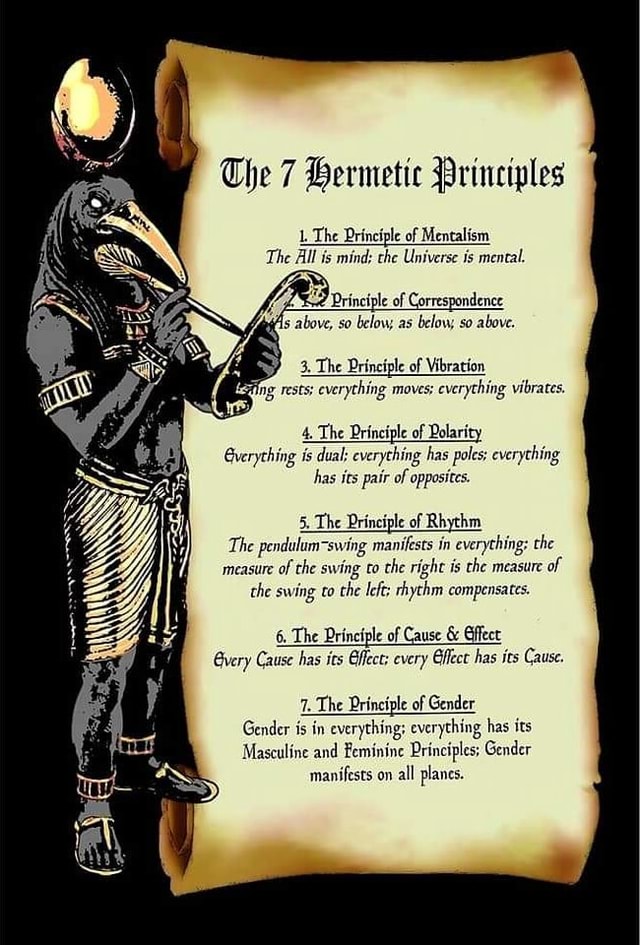 The 7 Hermetic Principles 1. The Principle of Mentalism The All is mind ...