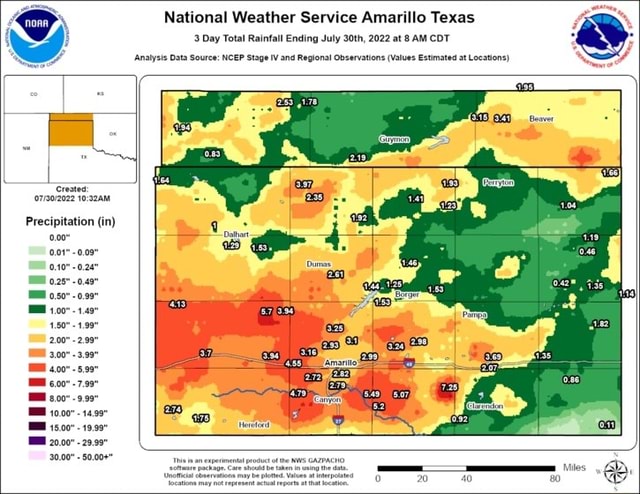 National Weather Service Amarillo Texas Day Total Rainfall Ending July ...