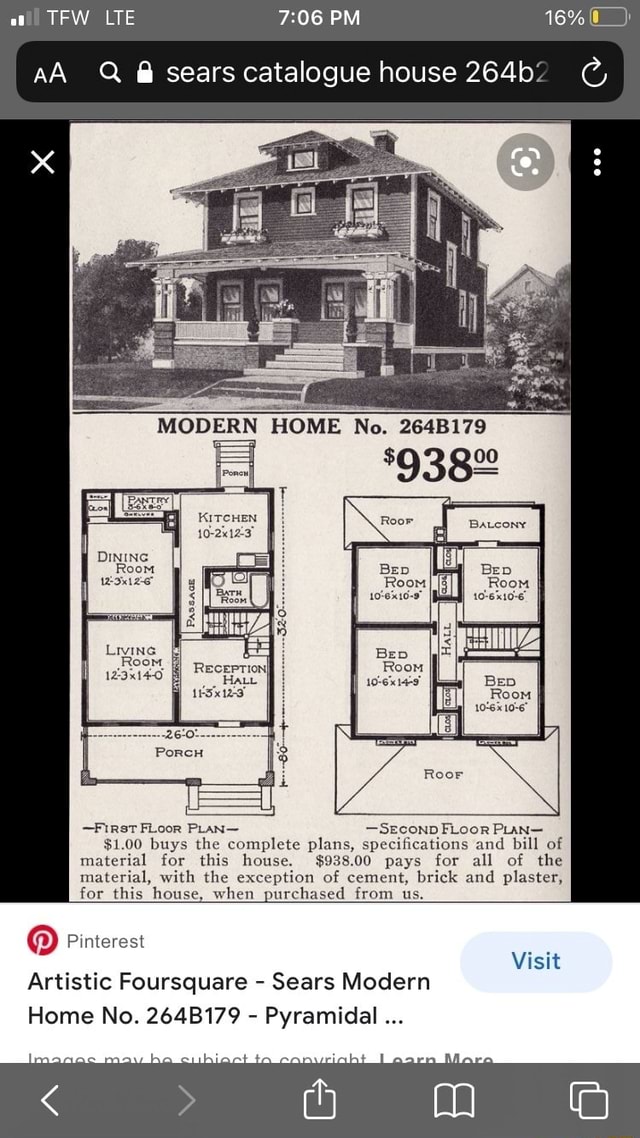 PM I AA Q @ sears catalogue house 264b2 KITCHEN 10-2123" No. 264B179 ...