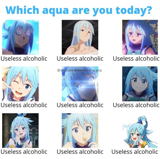 Which aqua are you today? Useless alcoholic Useless alcoholic Useless ...