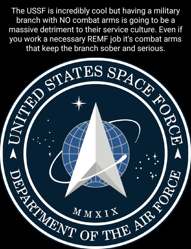 The USSF is incredibly cool but having a military branch with NO combat ...