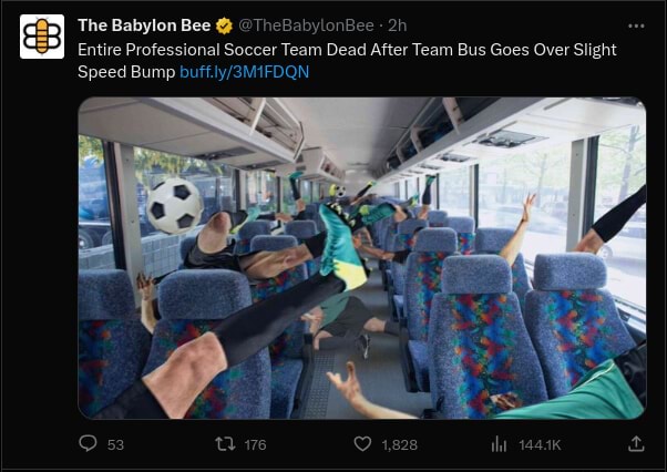 The Babylon Bee @TheBabylonBee Entire Professional Soccer Team Dead ...