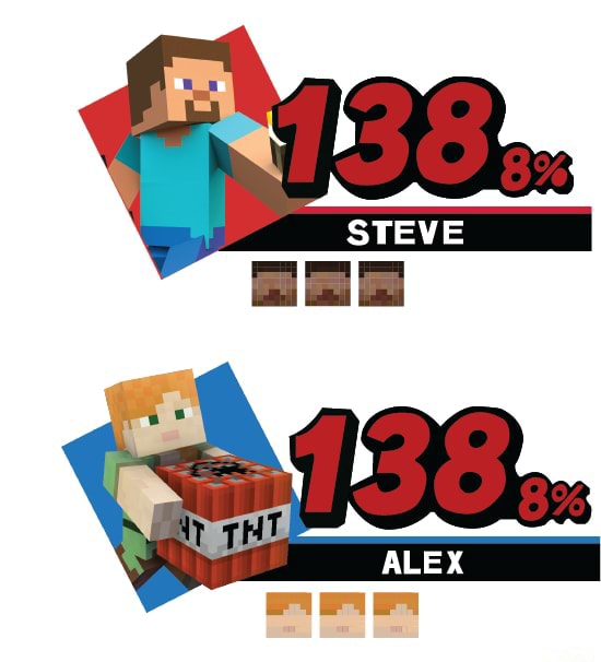 A quick concept for the damage meter in smash for Steve & Alex! Renders ...