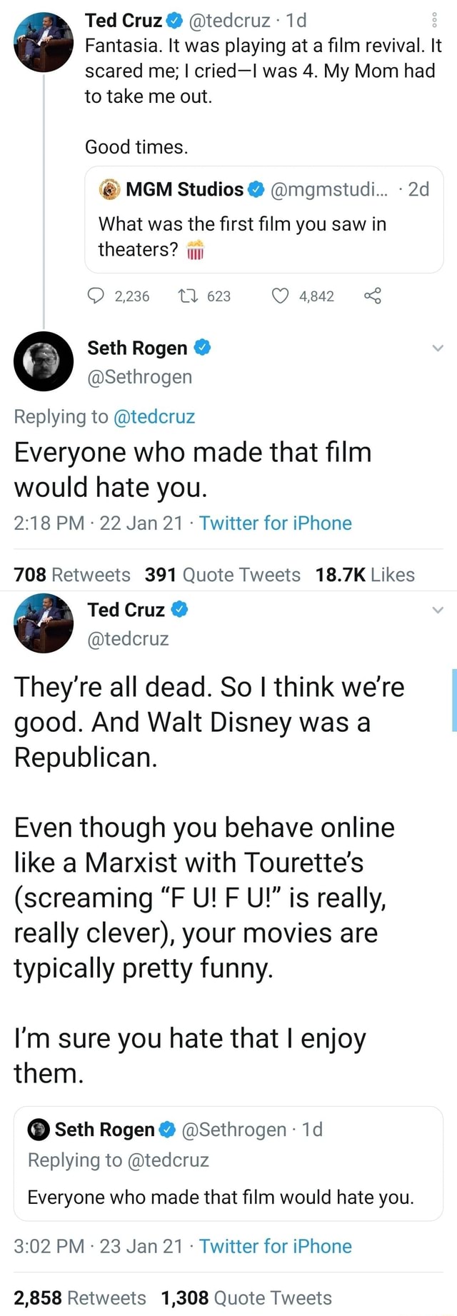 Ted Cruz @ @tedcruz Fantasia. It was playing at a film revival. It ...