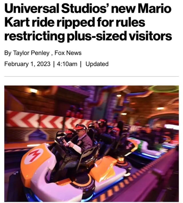 Universal Studios' new Mario Kart ride ripped for rules restricting ...