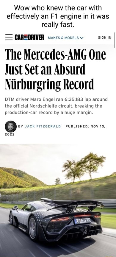 Wow who knew the car with effectively an engine in it was really fast ...