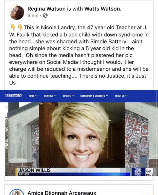 .: Regina Watson is with Watts Watson. This is Nicole Landry, the 47 ...