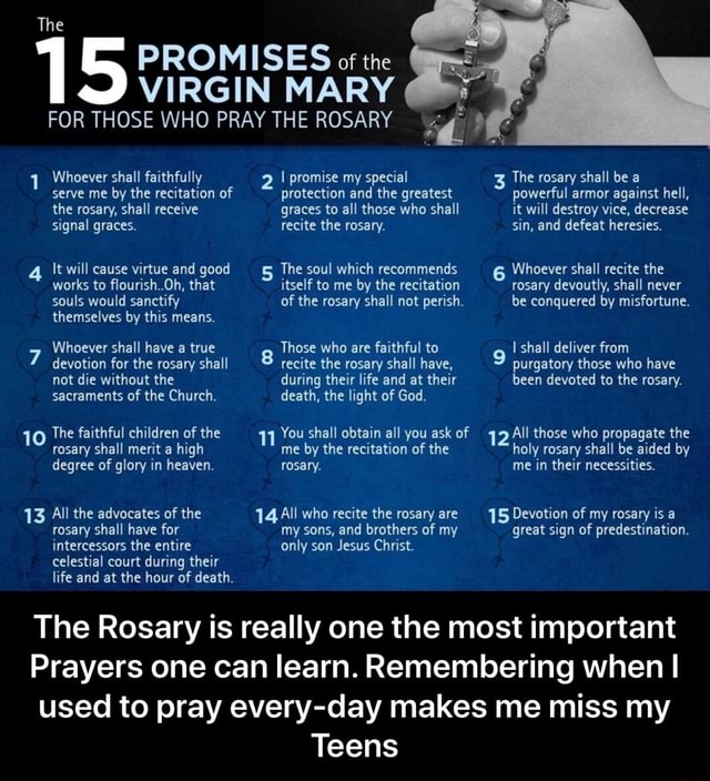 PROMISES of the VIRGIN MARY FOR THOSE WHO PRAY THE ROSARY Whoever shall ...