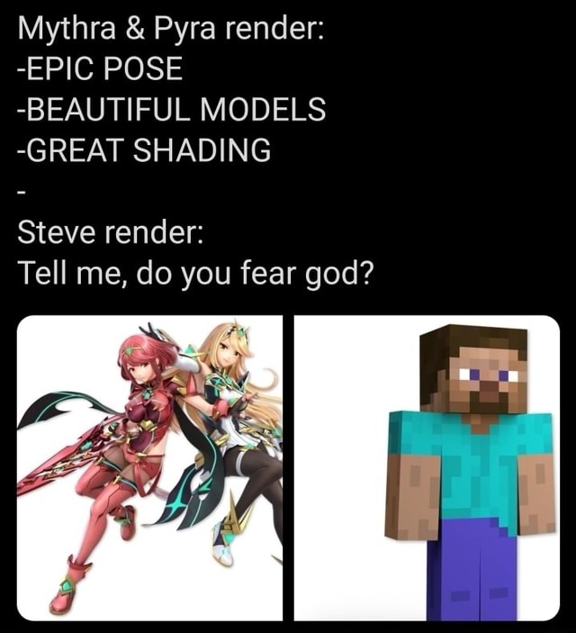 Mythra & Pyra render: -EPIC POSE -BEAUTIFUL MODELS -GREAT SHADING Steve ...