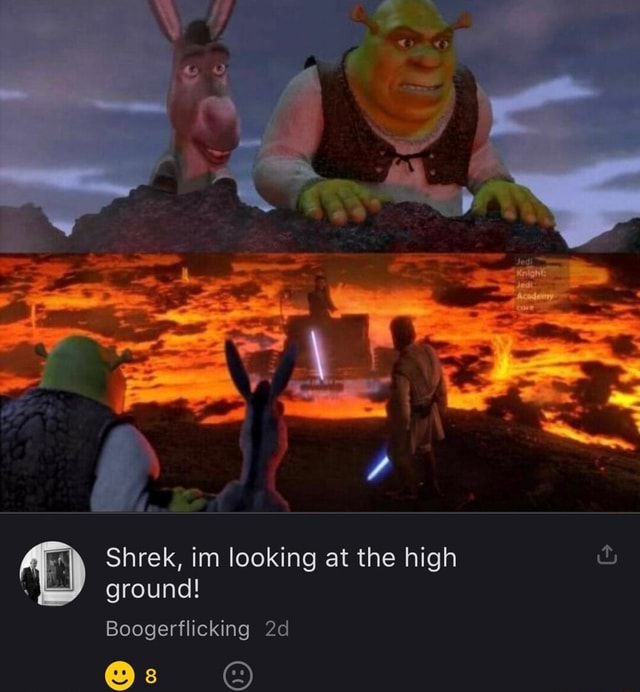 CC Shrek, im looking at the high ground! Boogerflicking - iFunny
