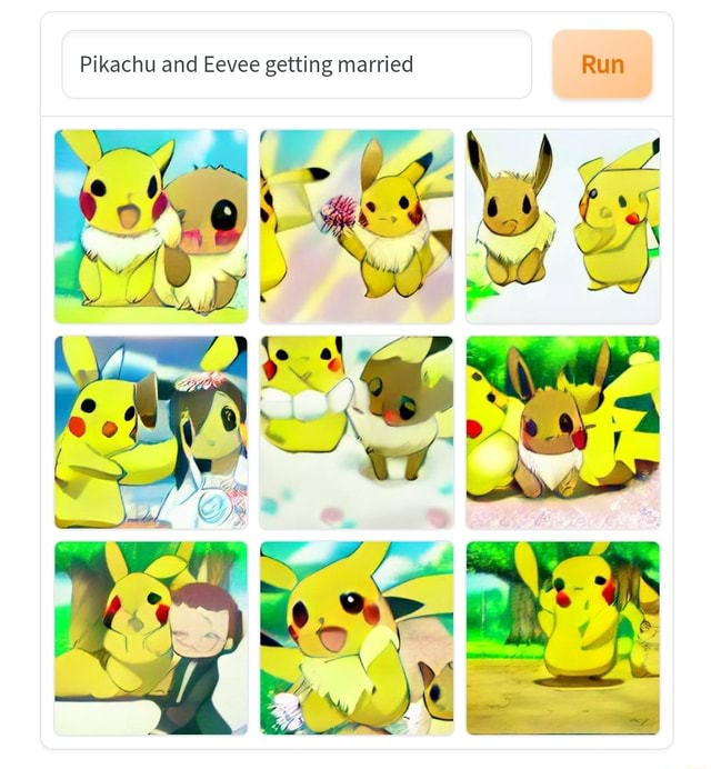 Run Pikachu and Eevee getting married - iFunny