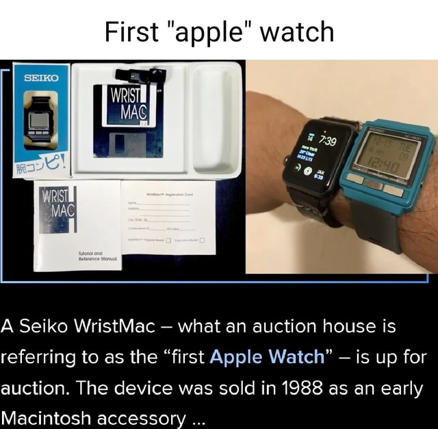 First "apple" watch WRIST MAC A Seiko WristMac - what an auction house ...
