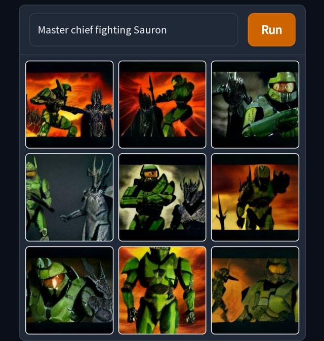 Run Master chief fighting Sauron - iFunny