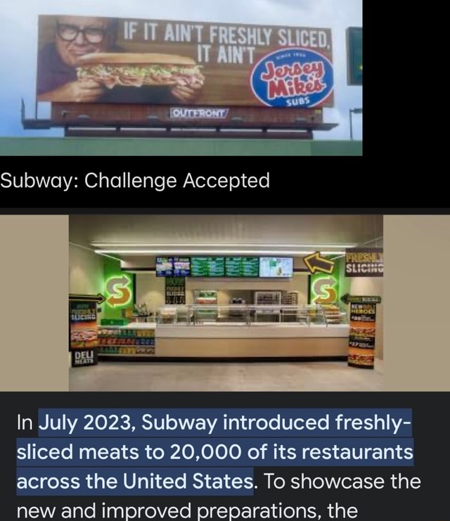 Counterattackkkkk - Subway: Challenge Accepted In July 2023, Subway ...